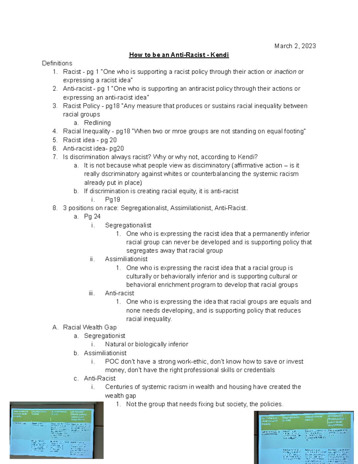 SOC 313 How to be an Anti-Racist - Kendi - March 2, 2023 How to be an ...