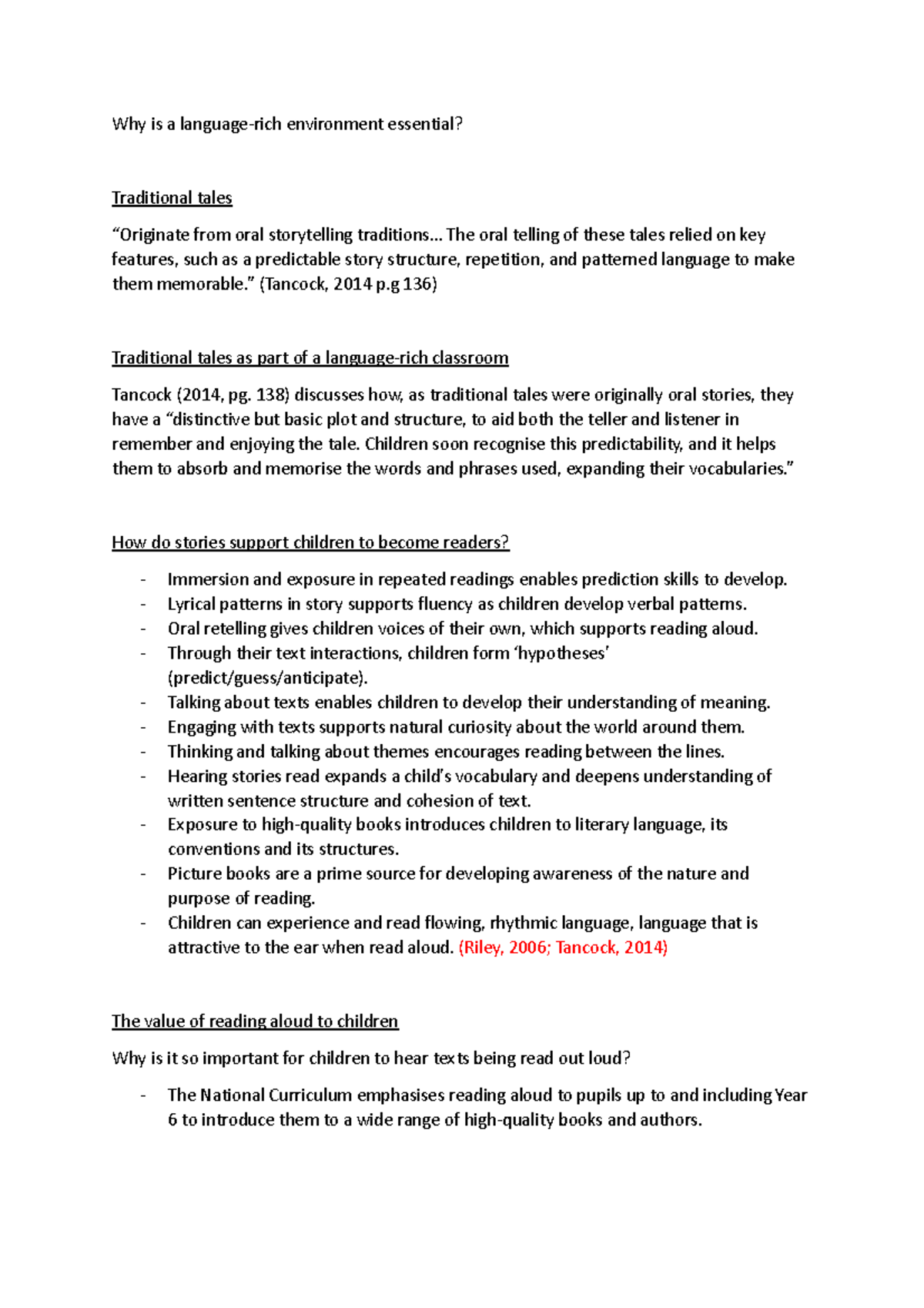 Session 6- why is a language-rich environment important - Why is a ...