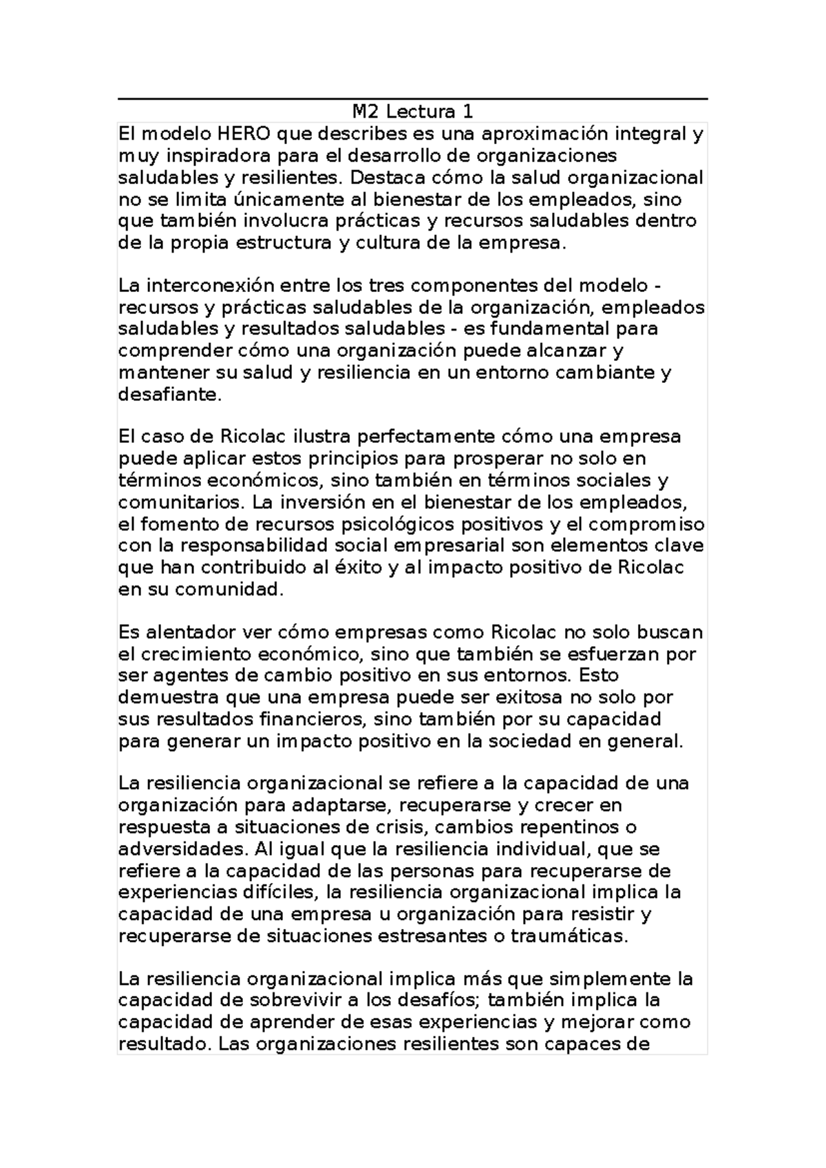 M2 Grupo y liderazgo - M2 Lectura 1 El modelo HERO que describes es una ...