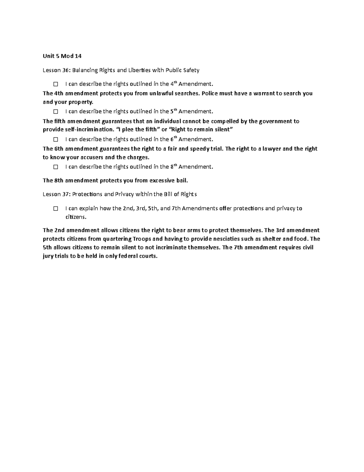 Unit 5 mod 14 - Lecture notes on unit, module, and lesson - Unit 5 Mod ...