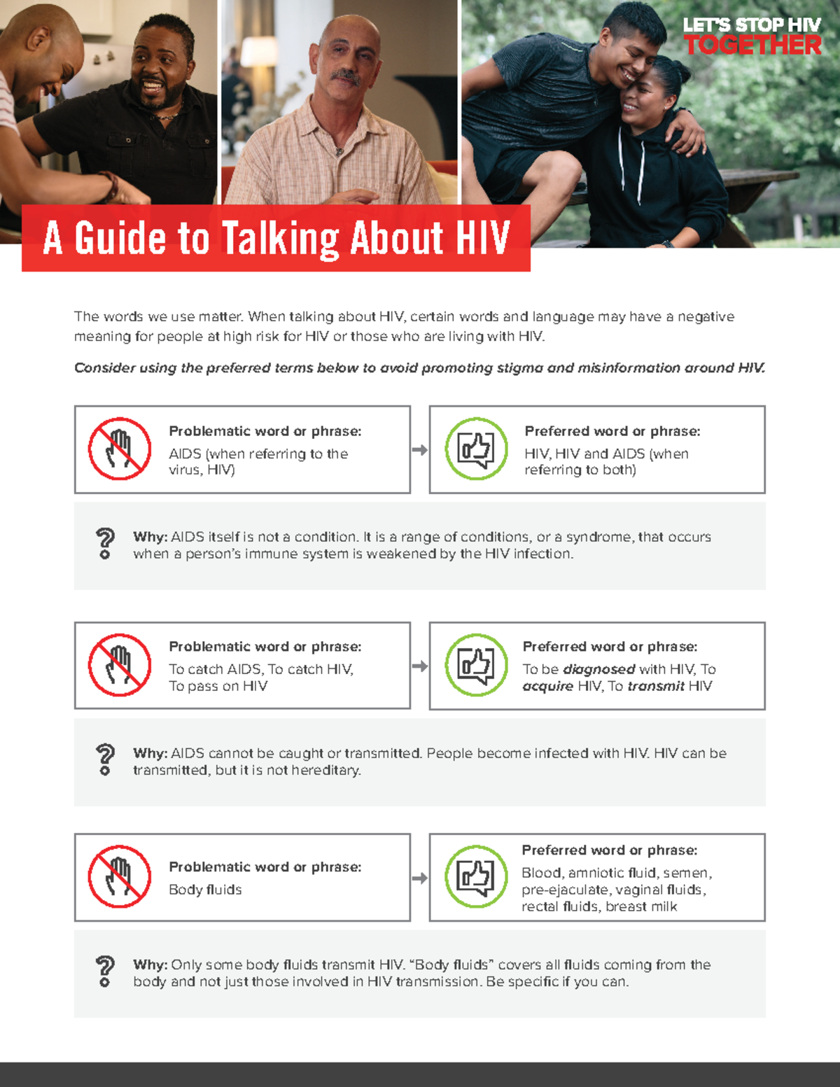 Cdc lsht stigma factsheet language guide - A Guide to Talking About HIV ...