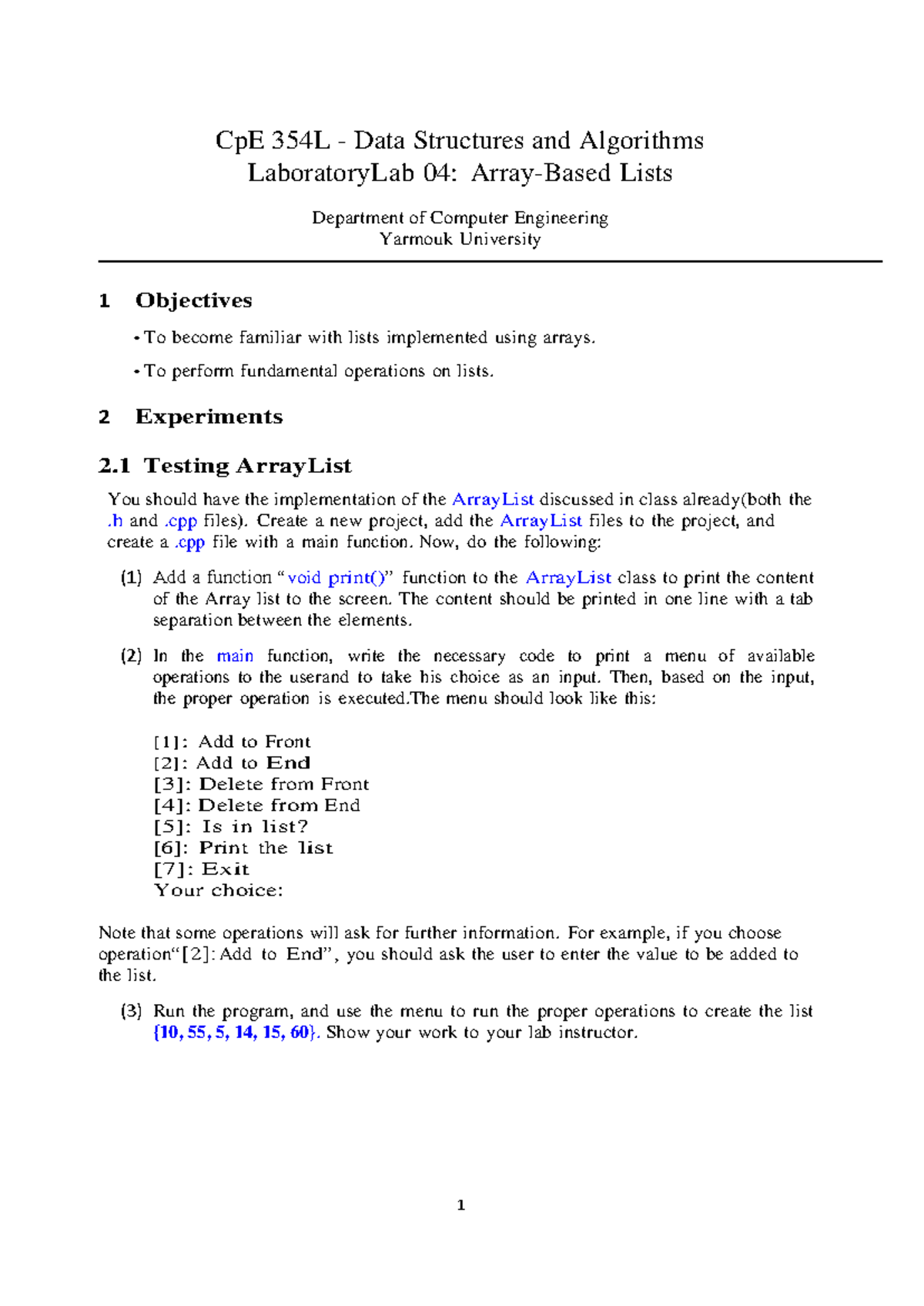 Inbound 1880004829288841336 - CpE 354L - Data Structures and Algorithms Laboratory Lab 04: - Studocu