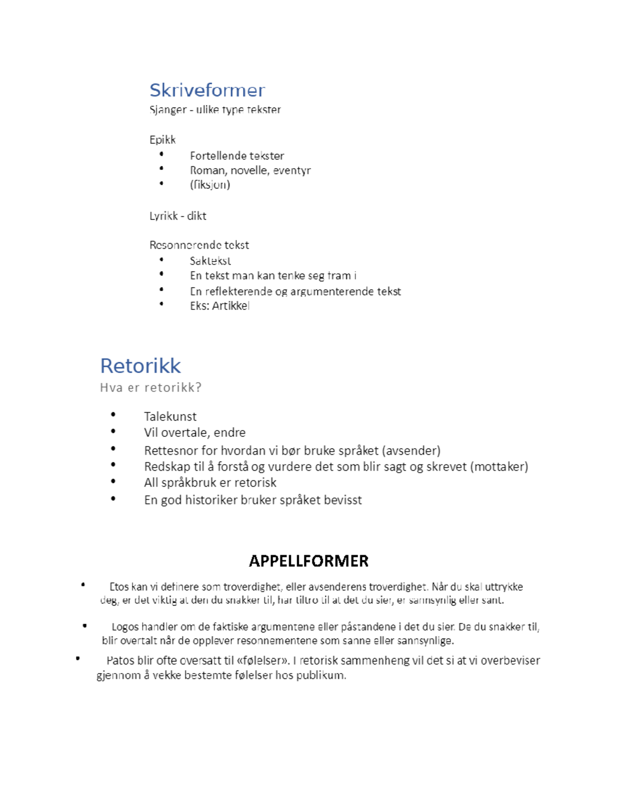 Skriveformer, Retorikk, Apell, Litteratur - APPELLFORMER Litteraturen ...