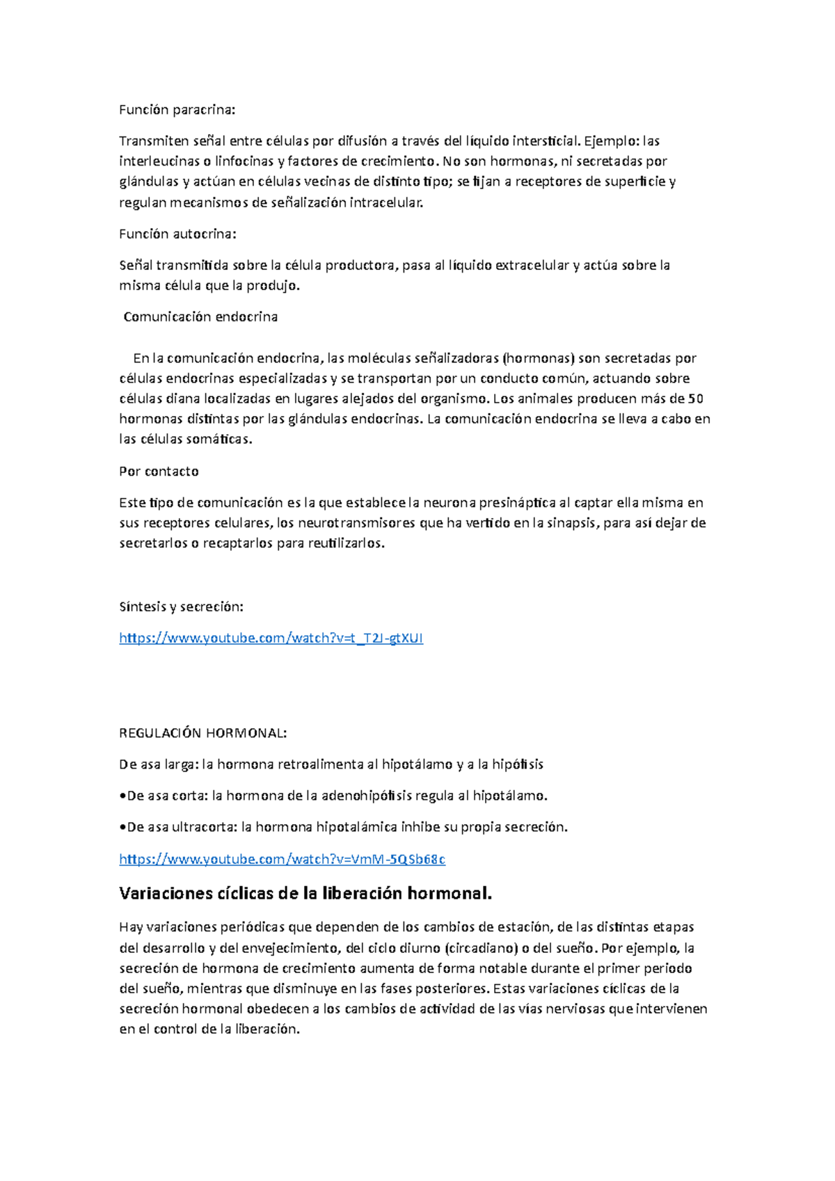 Función paracrina - Función paracrina: Transmiten señal entre células ...