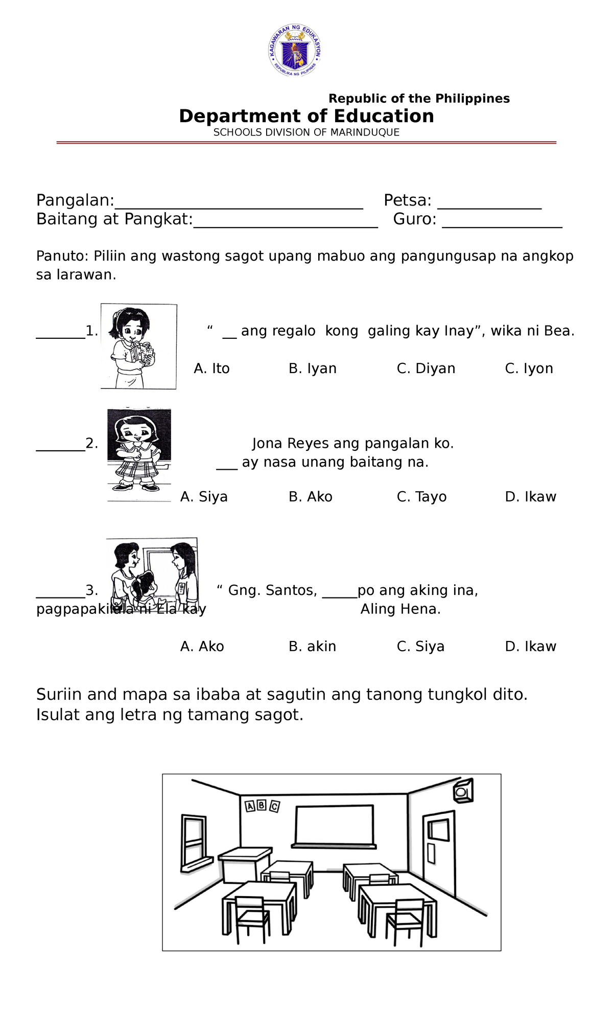 MTB 2nd perioc test SSCE - Republic of the Philippines Department of ...
