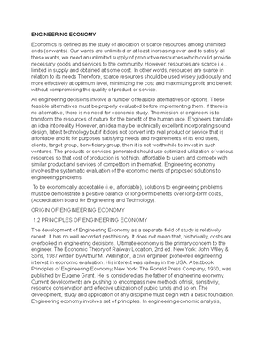 Engineering Economy Notes -Engineering Economy- *ORIGIN OF ENGINEERING ...