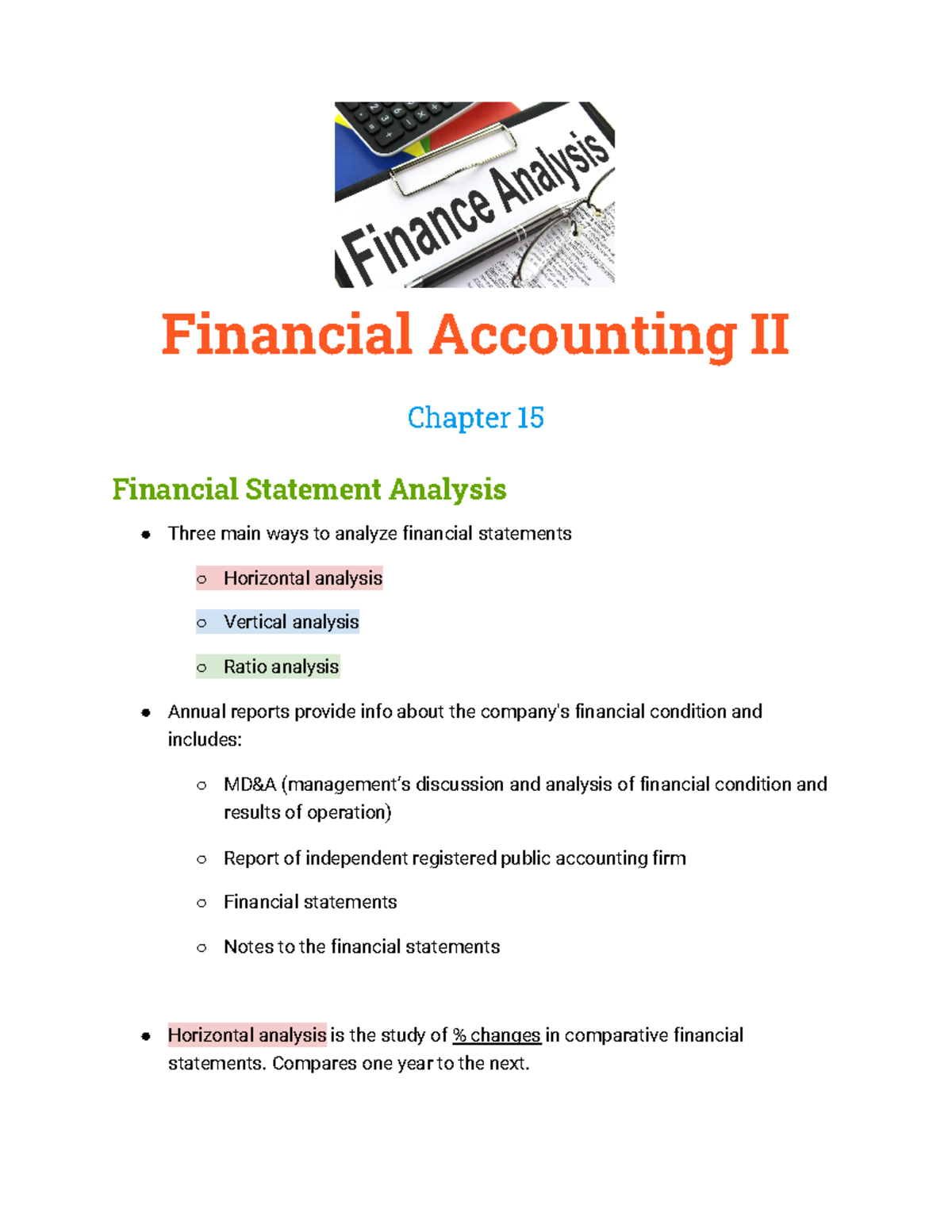 FA II Ch 15 - Chapter 15 Notes taken from the Horngren textbook ...