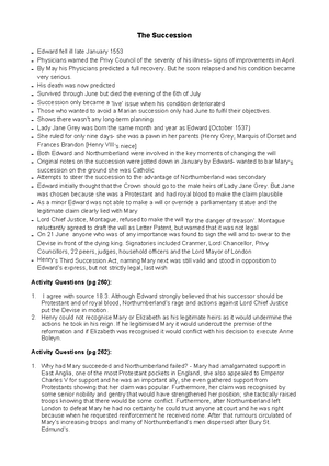 History A-Level - Tudors - Sixth Form (A Levels) - Studocu