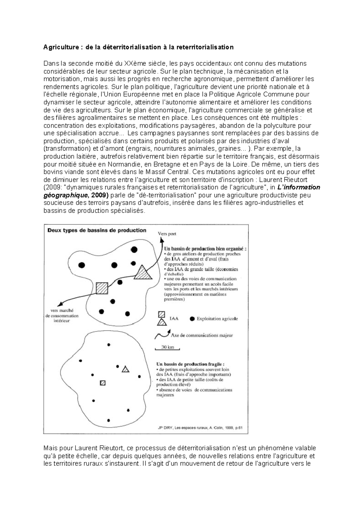 Exemple - Agriculture, de la déterritorialisation à la ...