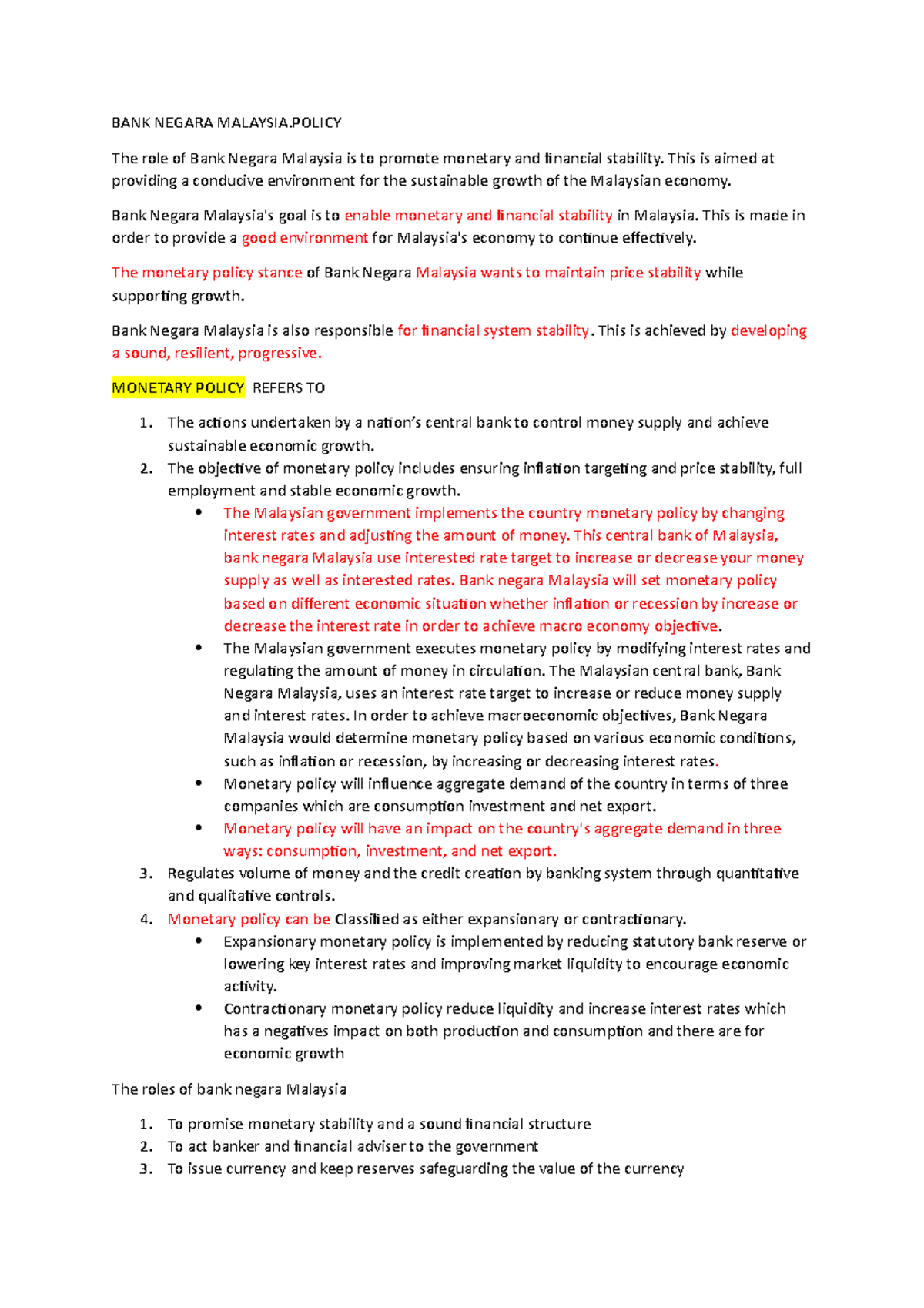 BANK Negara Malaysia - BANK NEGARA MALAYSIA The role of Bank Negara ...