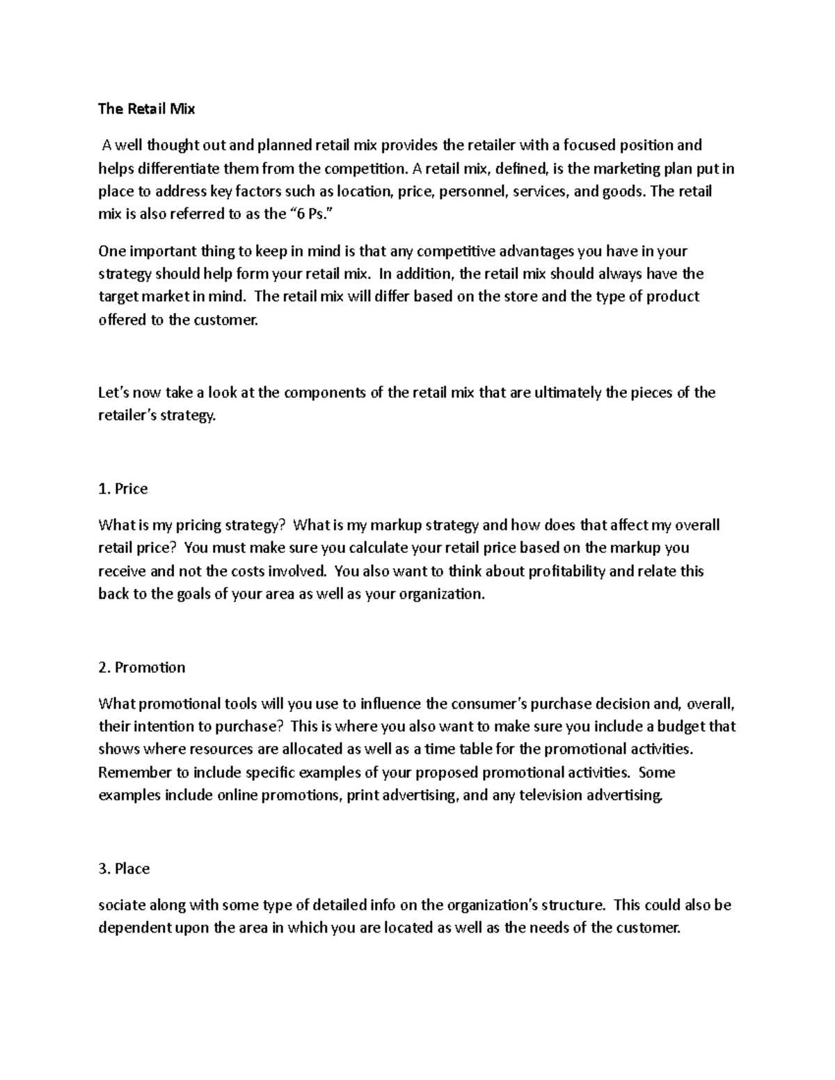 The Retail Mix-WPS Office - The Retail Mix A well thought out and ...