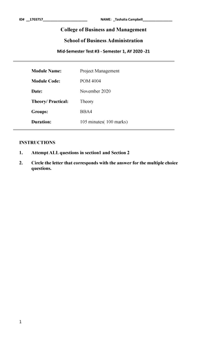 Practice Questons CIPS L5 M3 - L5M3 Sample Questions V5 Sept 2020 CIPS ...