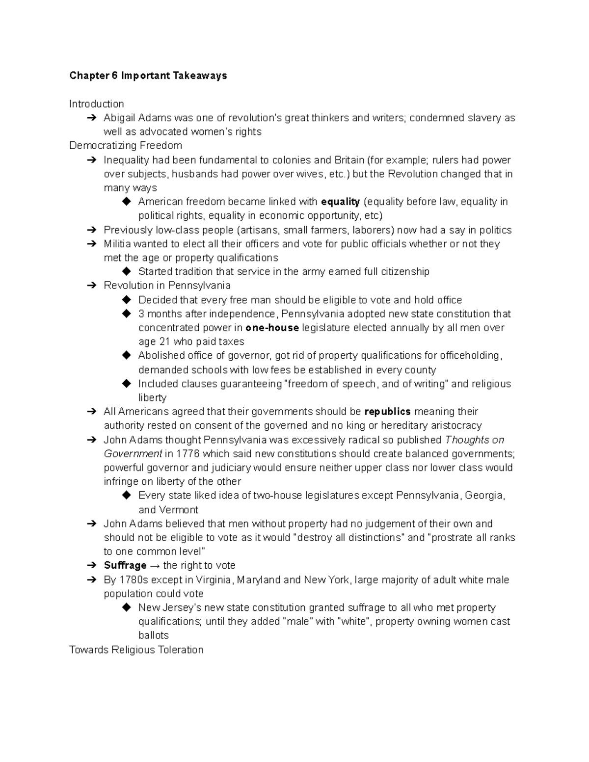 Apush Chapter 6 condensed notes - Chapter 6 Important Takeaways ...