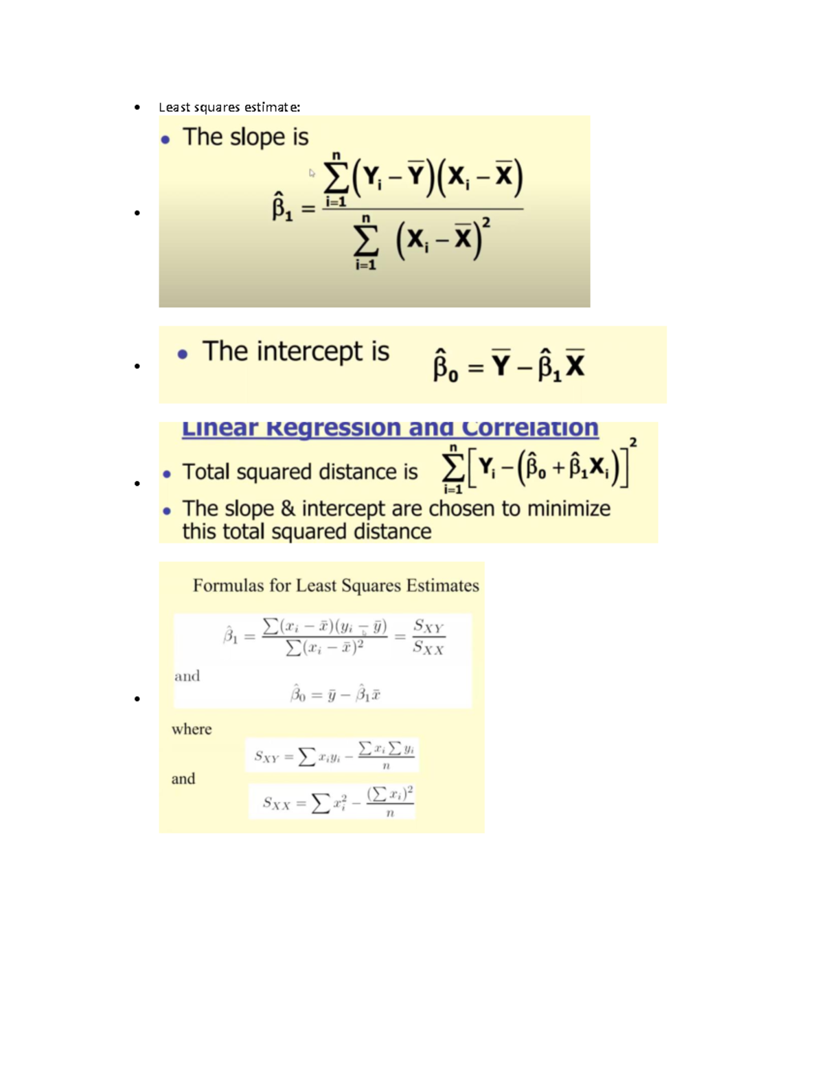 Stat 652 exam 1 notes copy - Least squares estimate: • • • • source of ...