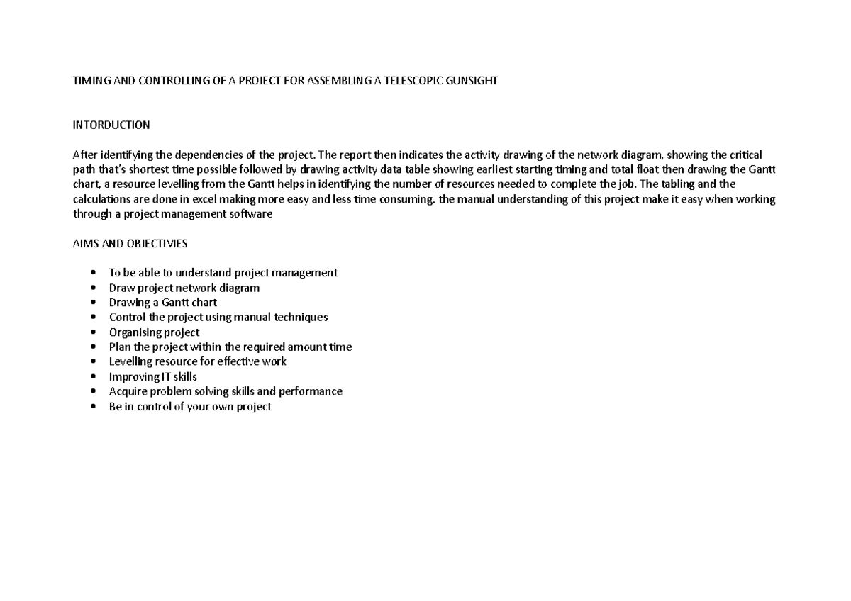 Assessment 1 - After identifying the dependencies of the project. The ...