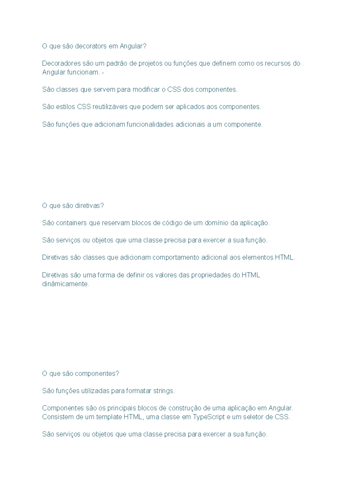 Angular - prova - O que são decorators em Angular? Decoradores são um ...
