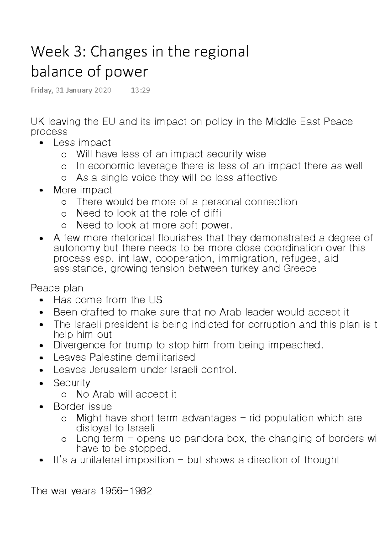 Week 3 Changes in the regional balance of power - UK leaving the EU and ...