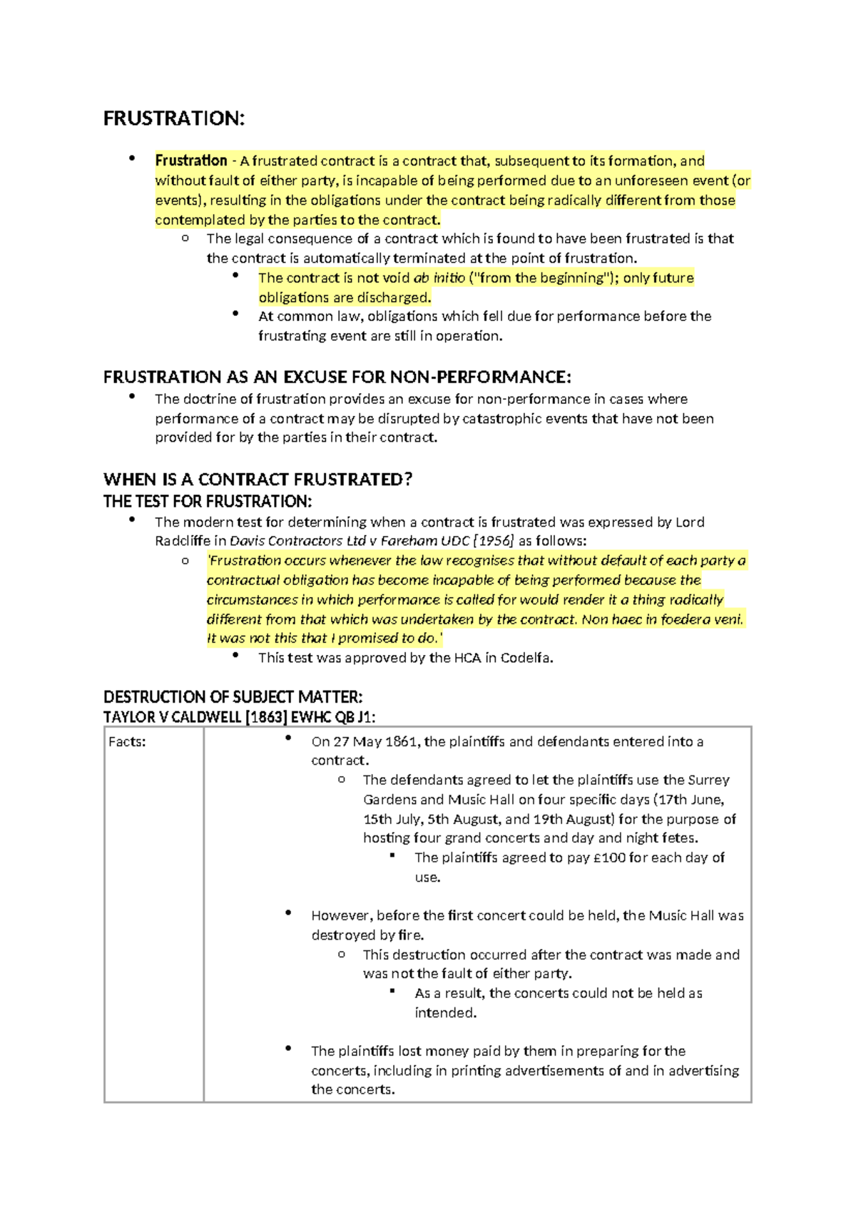 4B Readings - FRUSTRATION: Frustration - A frustrated contract is a ...