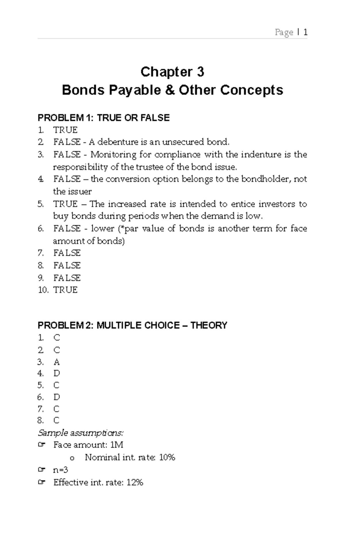 SOL. MAN. Chapter 3 Bonds Payable & Other Concepts 2021 - Chapter 3 ...