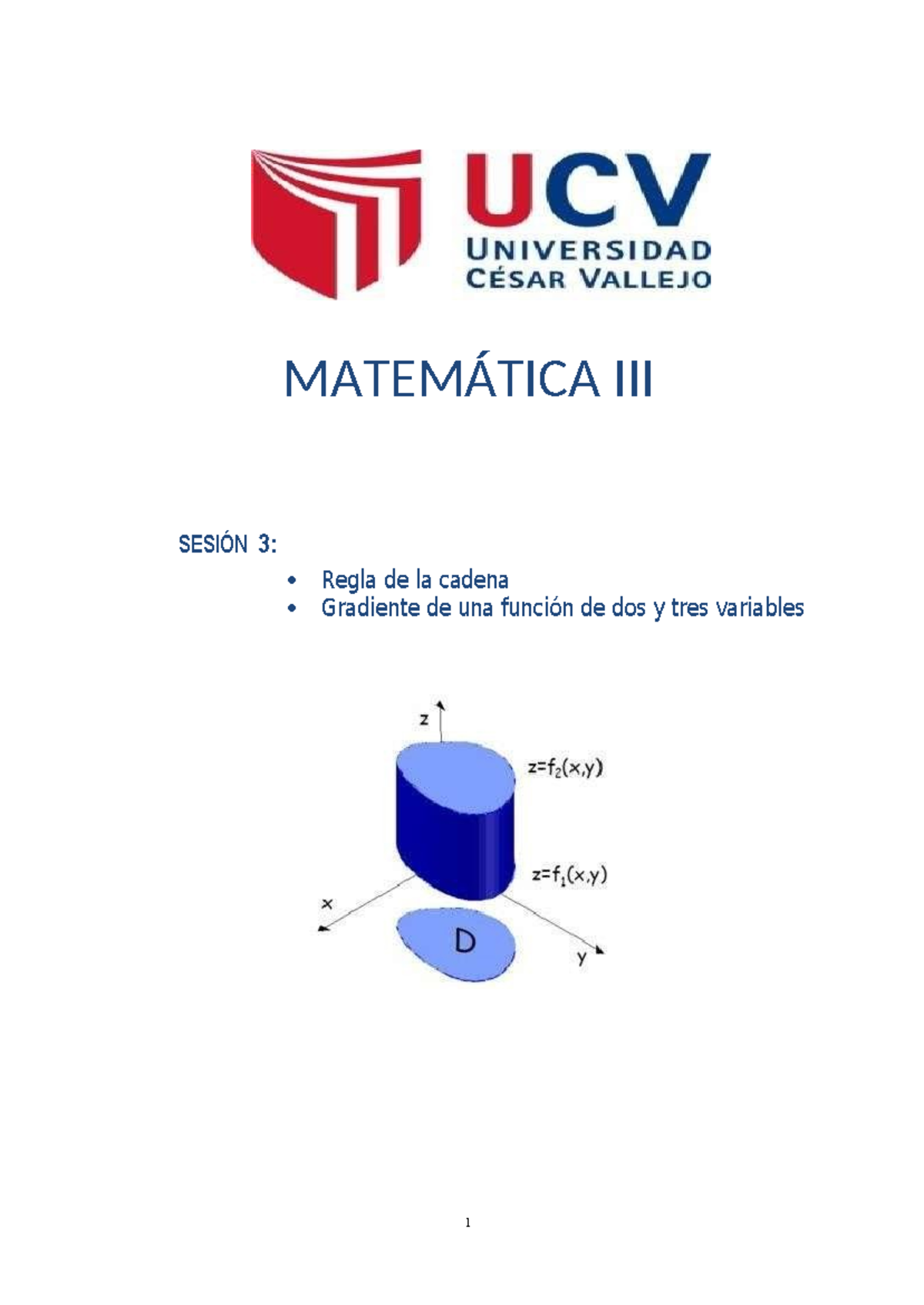 GUÍA DE Ejercicios Sesión 3 Gradiente Y Regla DE LA Cadena - Matemática ...