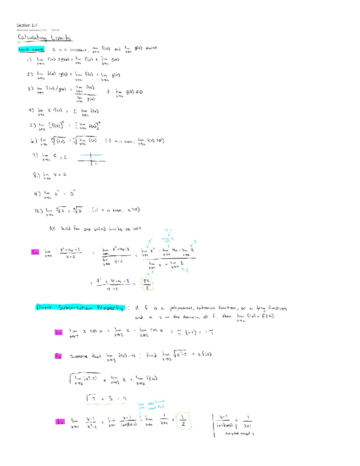 1.4 Calculating limits - MTH 161 - Studocu