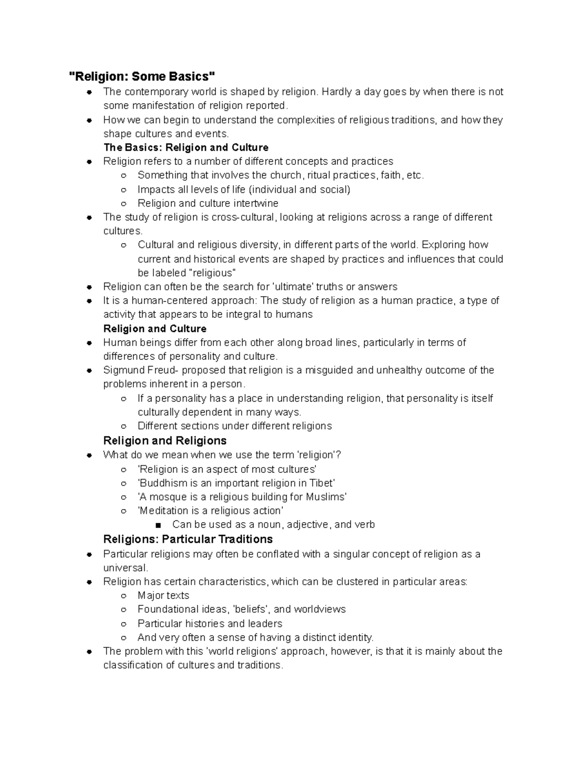 Religion Introdcution Some Basics - "Religion: Some Basics" The ...