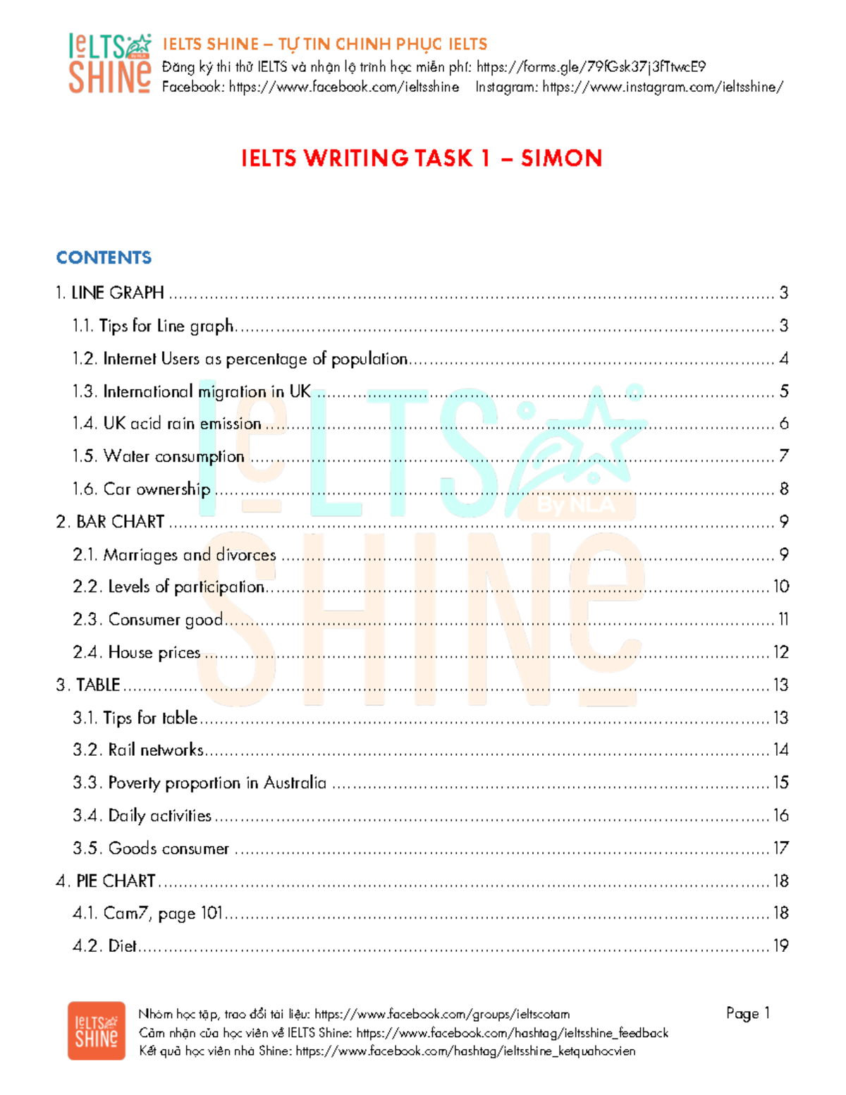Ielts Writing TASK 1 Simon - Facebook: facebook/ieltsshine Instagram ...
