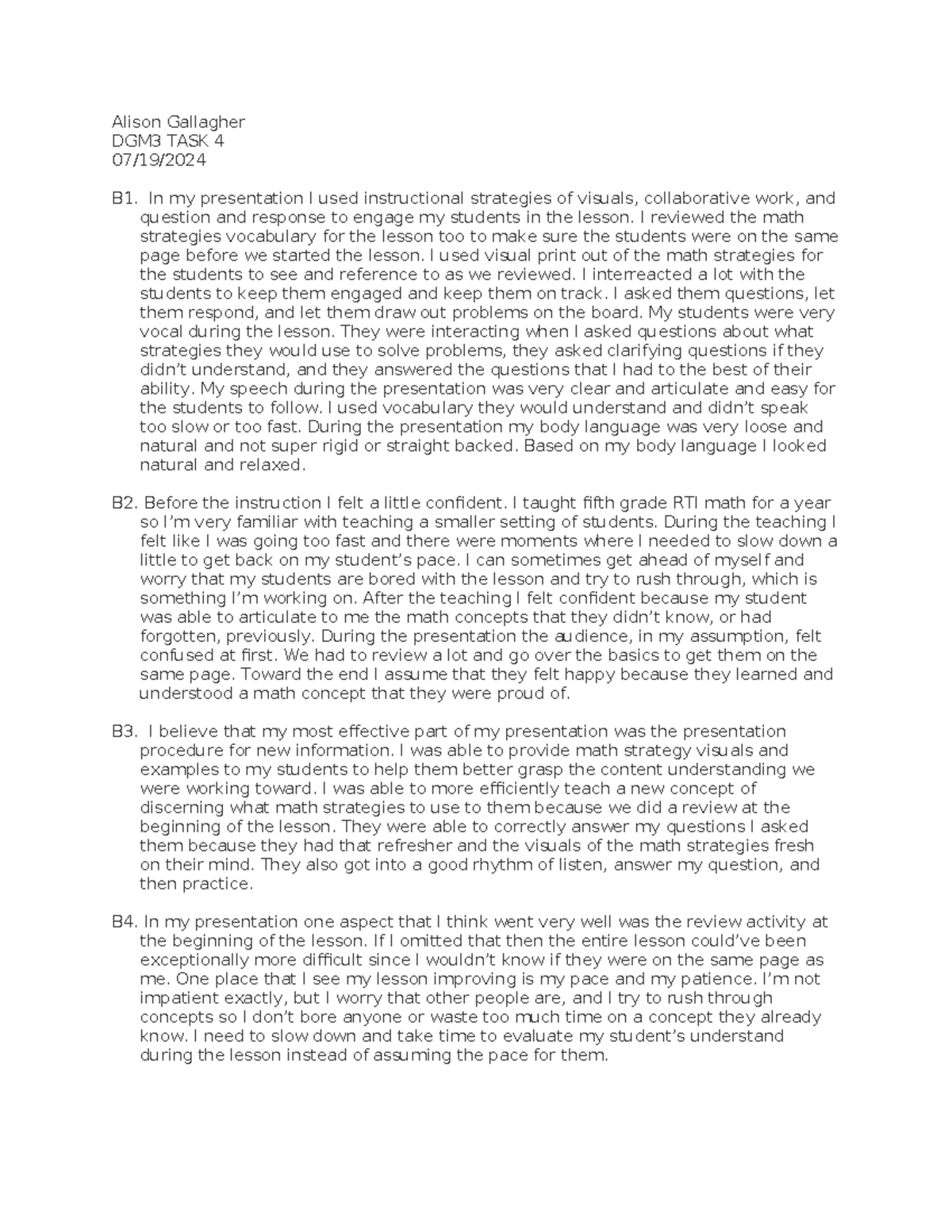 Task 4 - Introduction to Curriculum task 4 - Alison Gallagher DGM3 TASK ...