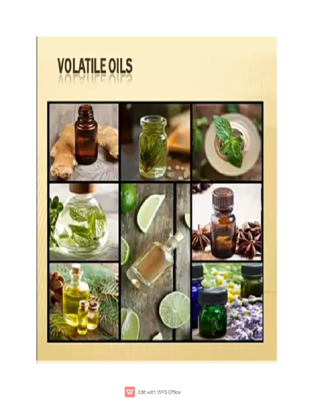 Volatile oils - Biotechnology - Studocu