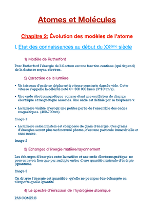 Chapitre 3 Atomes et Molécules - Le troisième chapitre que nous ...