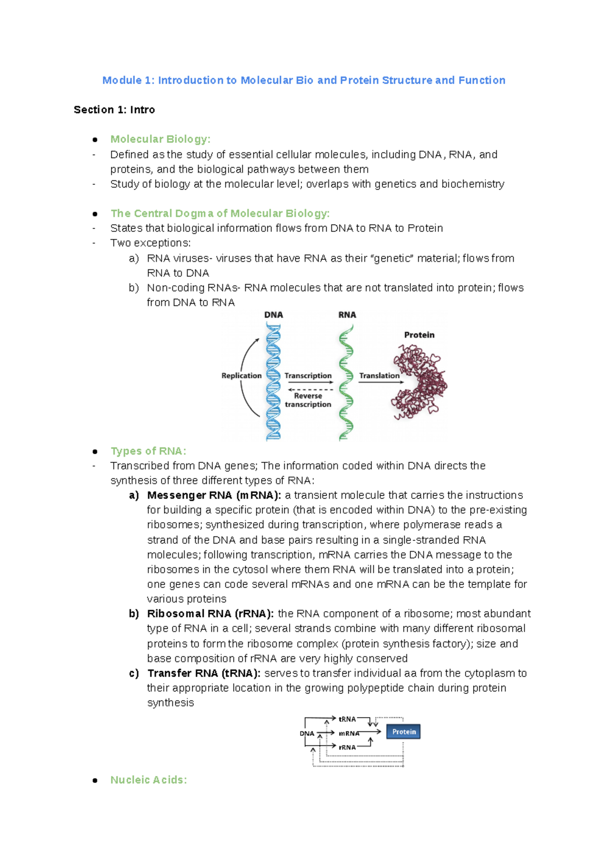 Bchem Module Notes - jj inice noyes nfor u - Module 1: Introduction to ...