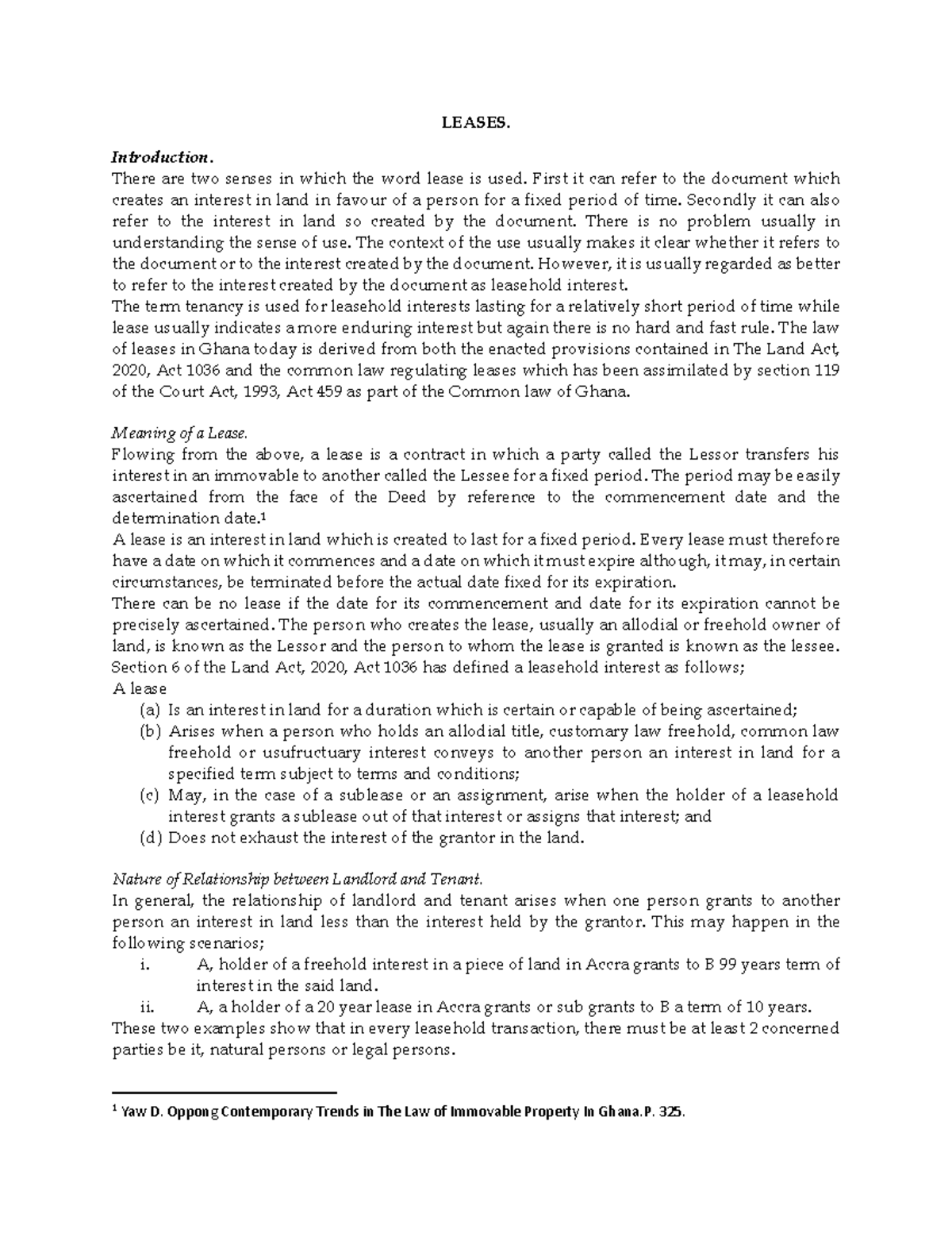 Leases Notes - IP - LEASES. Introduction. There are two senses in which ...