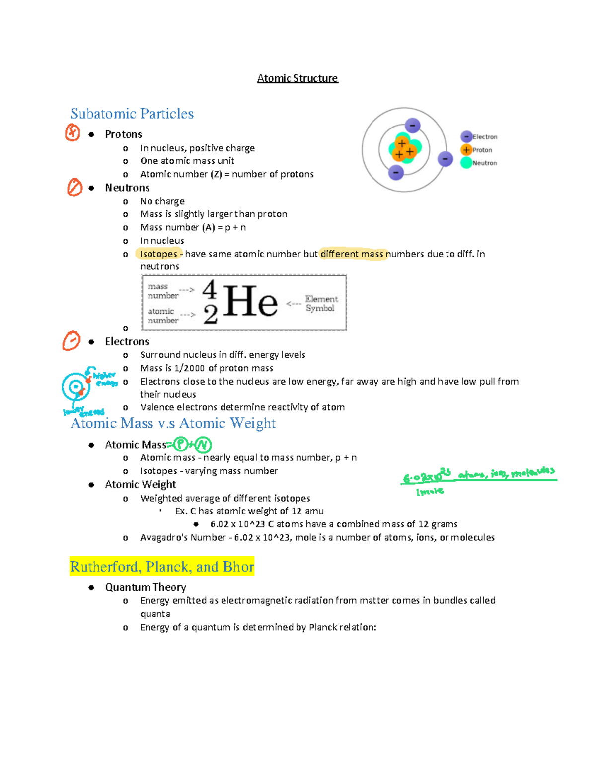 Copy of 1-Atomic Structure - Atomic Structure Subatomic Particles ...