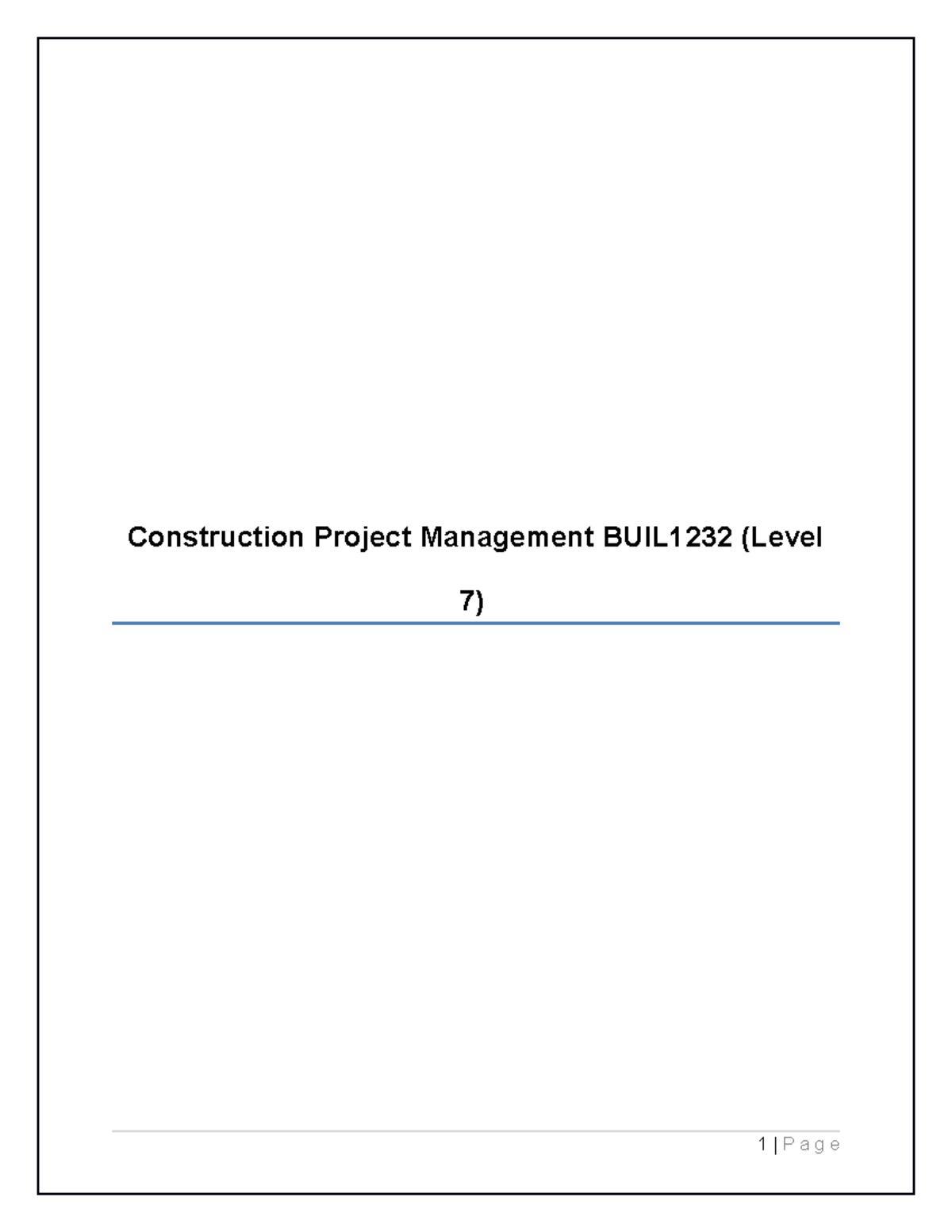 10 - drtfgyhujkl - Construction Project Management BUIL1232 (Level 7 ...