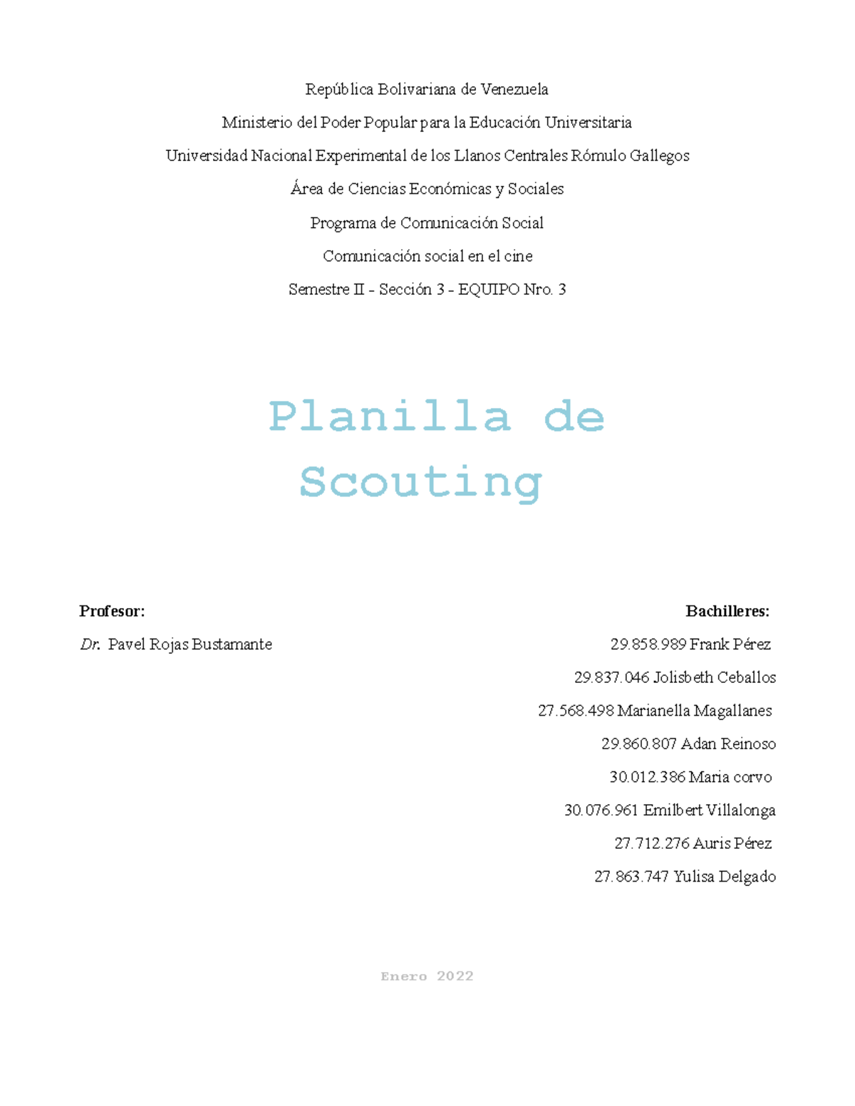 Ejemplo-de-Scouting - República Bolivariana de Venezuela Ministerio del ...