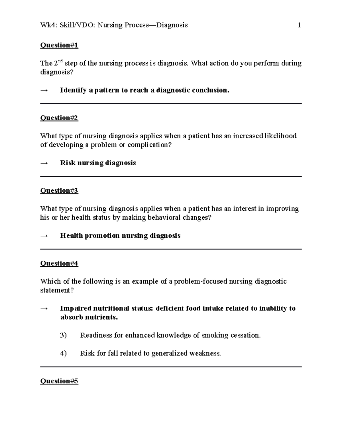 Wk4-Skill-VDO-Nurisng Process-Diagnosis - Wk4: Skill/VDO: Nursing ...