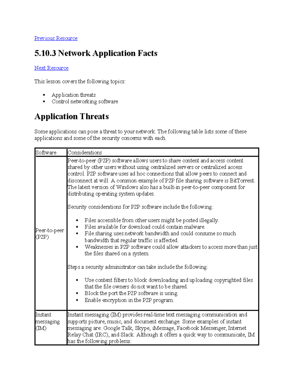 5.10.3 Network Application Facts - Previous Resource 5.10 Network ...