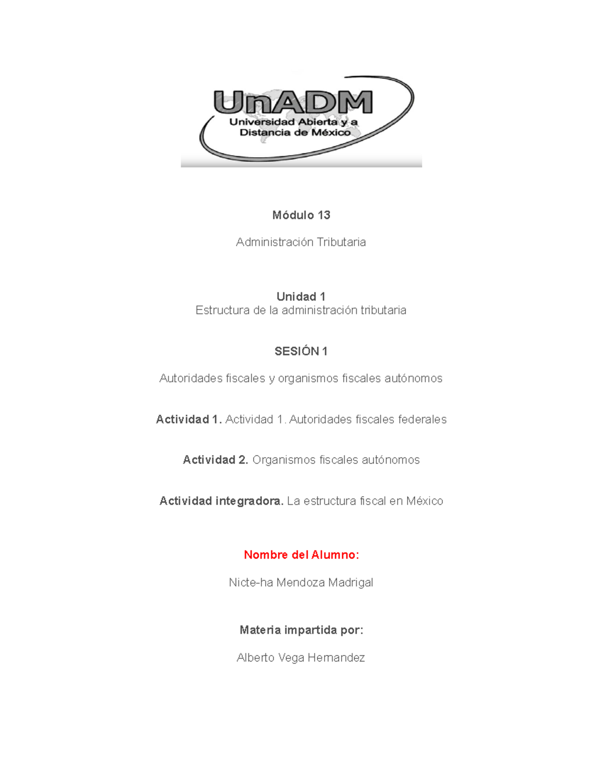 M13 U1 S1 NIMM - tarea integradora y tareas 1 y 2 - Módulo 13 ...