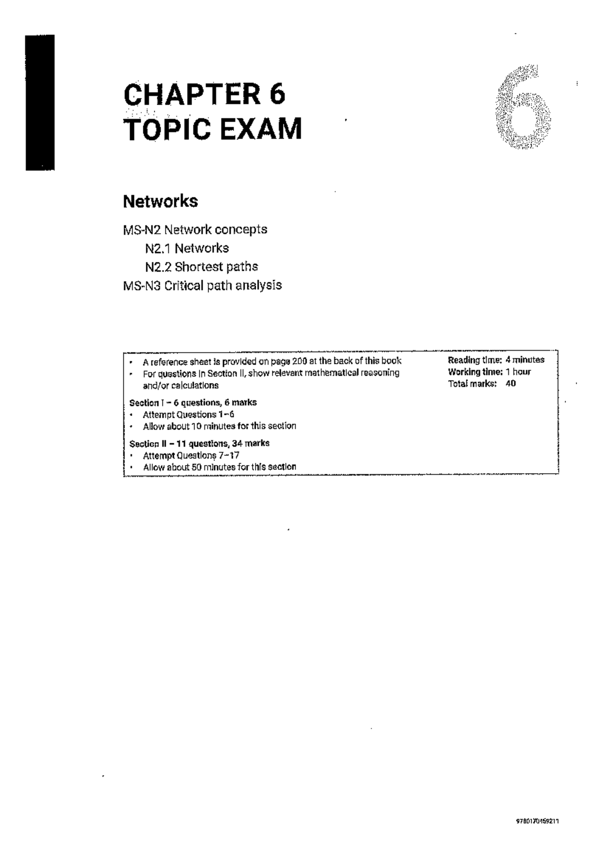 Networks Topic Test - CHAPTER 6 TOPIC EXAM Networks Network concepts N2 ...