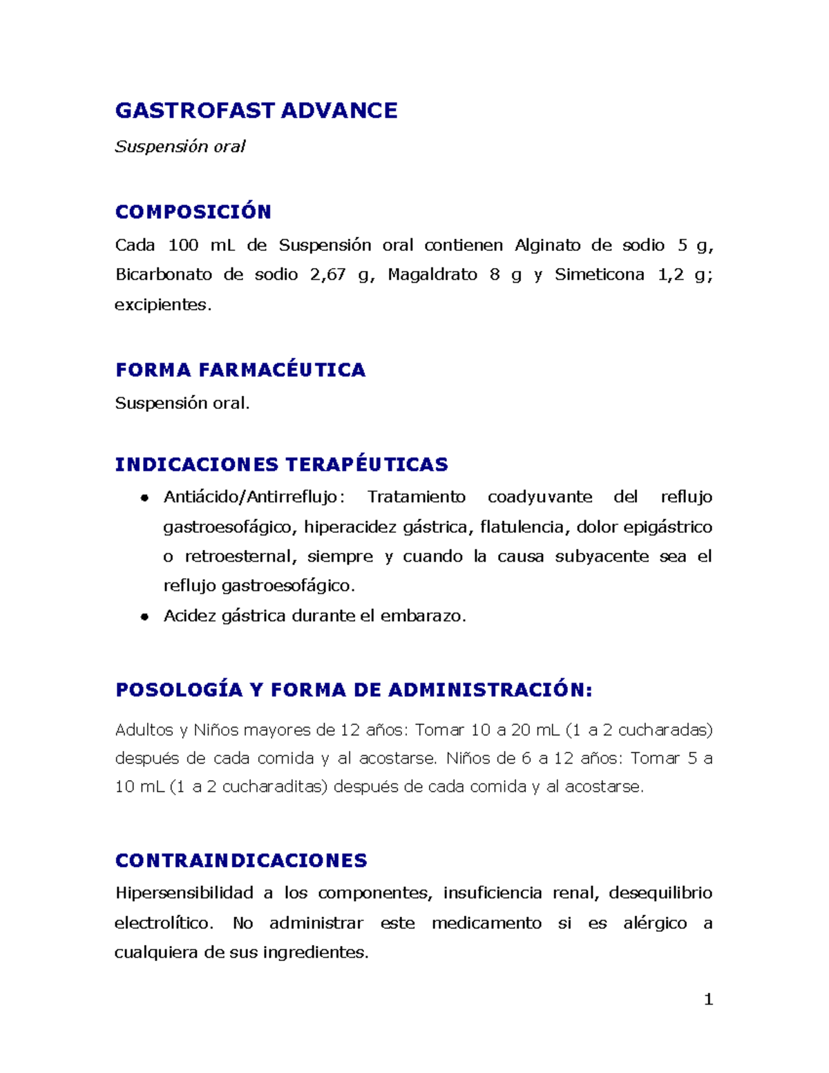 IPP Gastro Fast - Jjjjj - GASTROFAST ADVANCE Suspensión oral ...