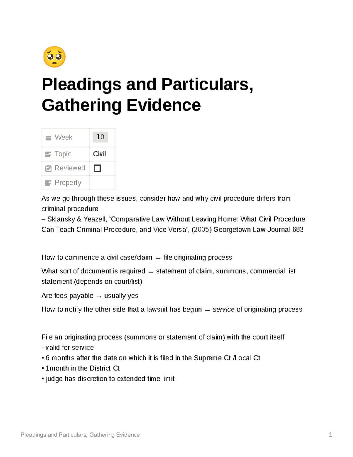 Pleadings and Particulars Gathering Evidence - ̈ Pleadings and ...