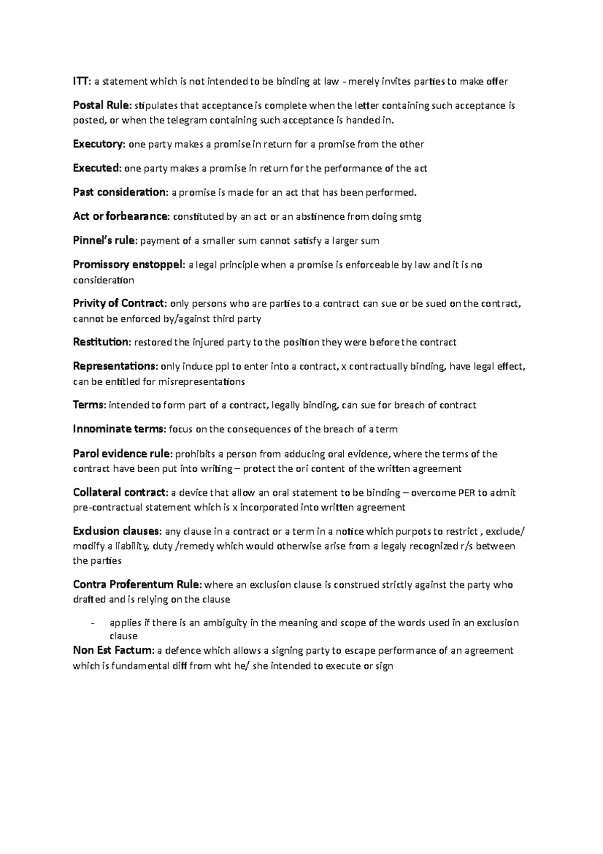 Definition - ITT: a statement which is not intended to be binding at ...