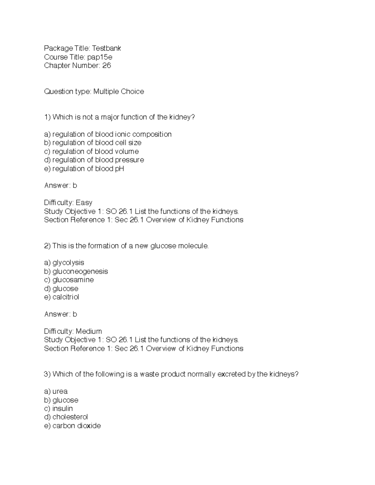 Sample/practice exam 2018, questions and answers - Package Title ...