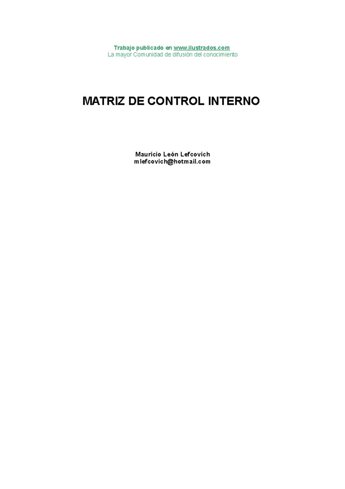 Matriz-control - MATRIZ CONTROL INTERNO - Trabajo publicado en ...