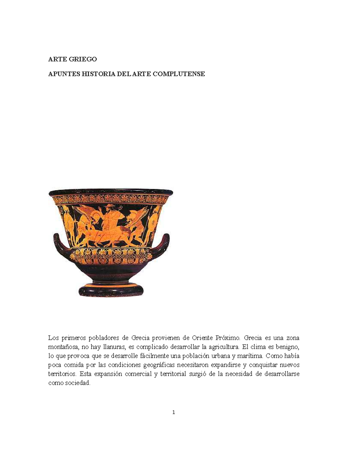 Arte Griego - ARTE GRIEGO APUNTES HISTORIA DEL ARTE COMPLUTENSE Los ...