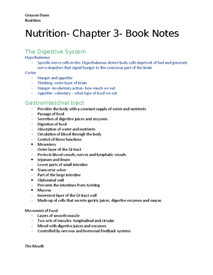 Chapter 3- Nutrition - Nutrition Nutrition- Chapter 3- Anatomy for ...