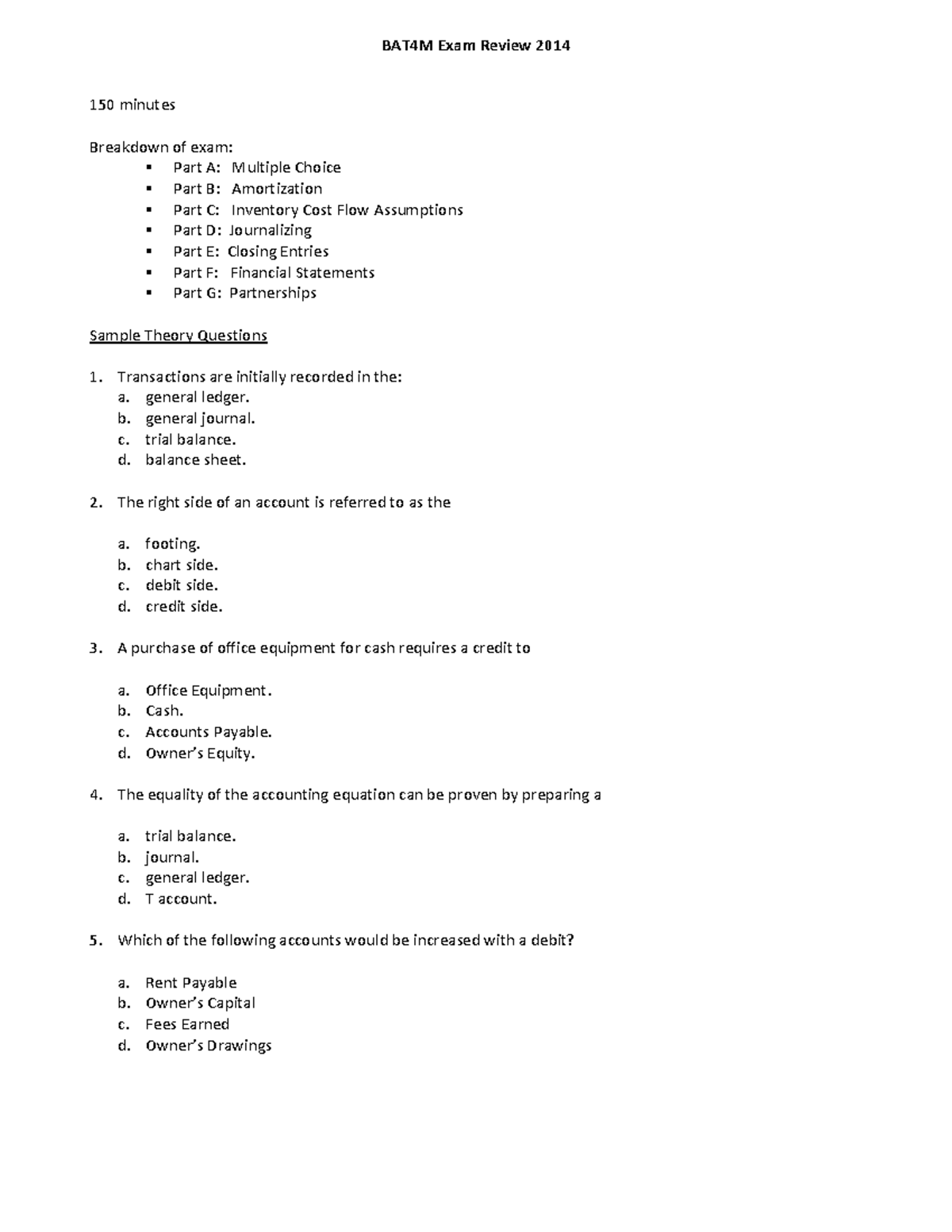 File compress - e3wqjaednprojfq; - BAT4M Exam Review 2014 150 minutes ...
