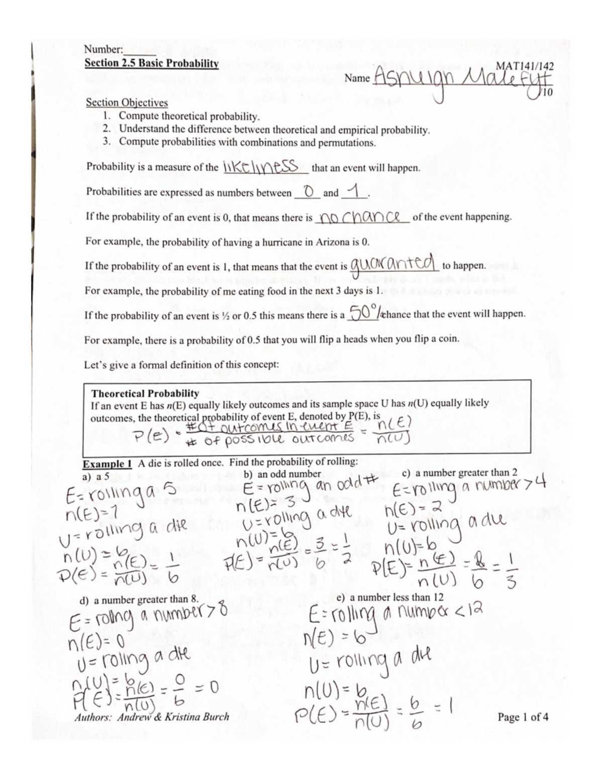 2.5 notes - Probability - MAT141 - Studocu