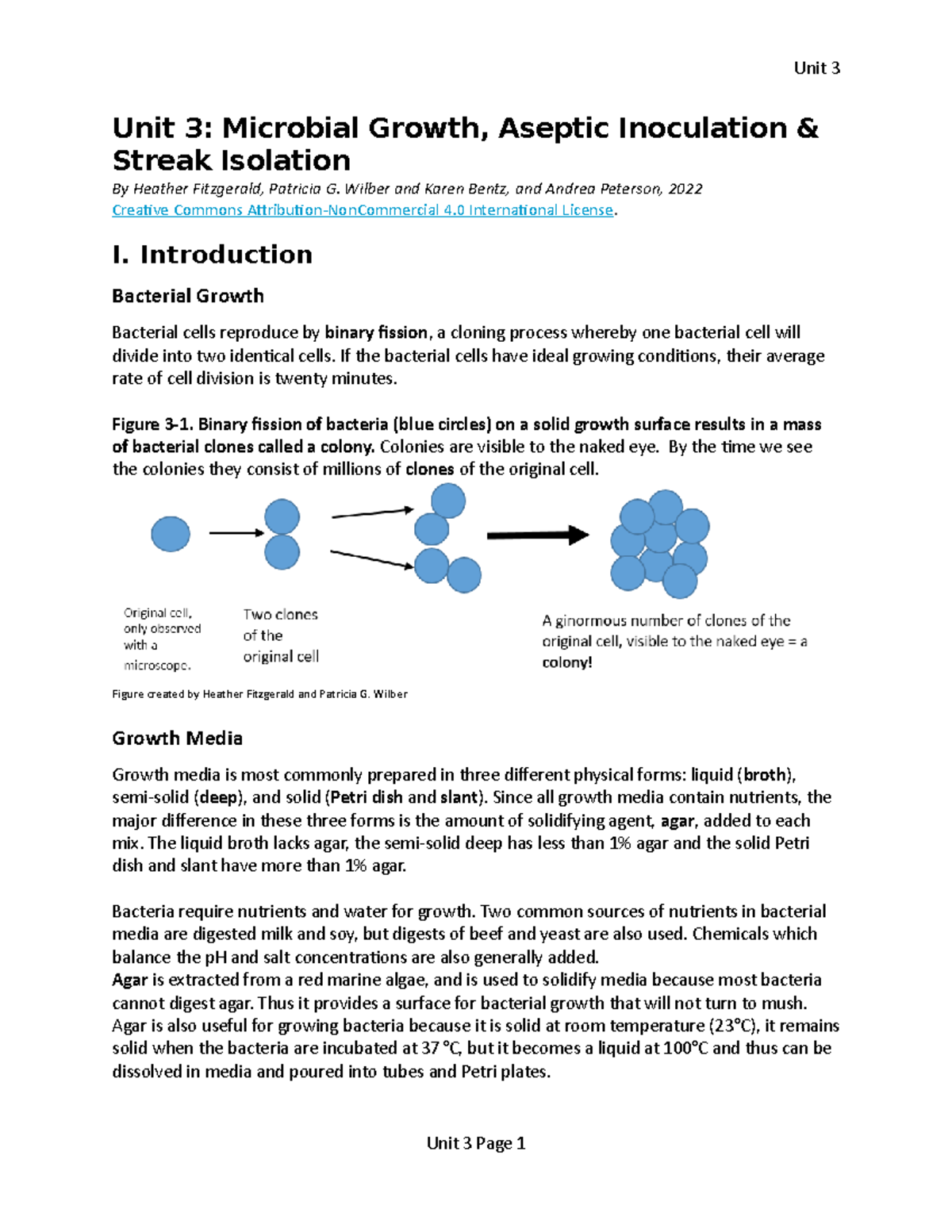 Unit 3 Microbial Growth Aseptic Inoculation and Streak Isolation 3-30 ...