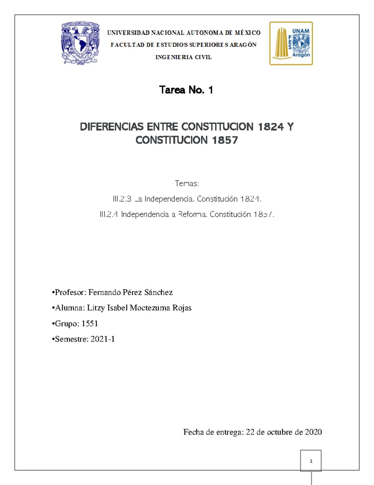 Tarea 1 - Nota: 10 - Warning: TT: undefined function: 32 1 Tarea No. 1 DIFERENCIAS ENTRE - Studocu